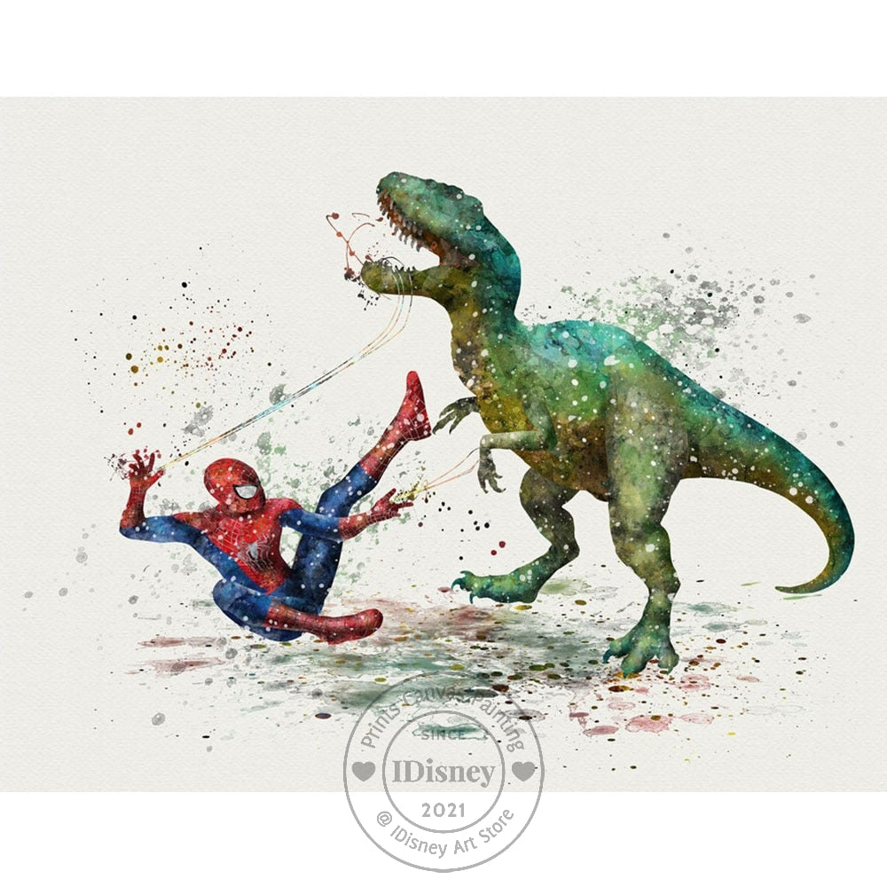 poster dinosaure vs marvel – Rex Le Dinosaure